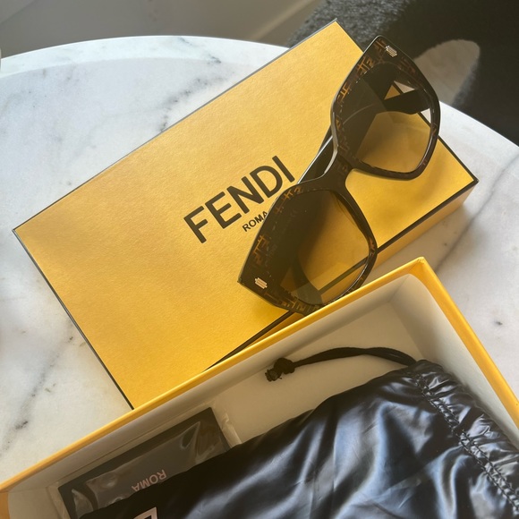 Fendi | Accessories | Fendi Geometric Square Acetate Sunglasses | Poshmark